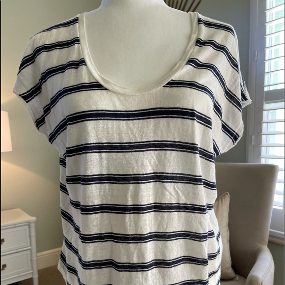 Frame Denim | Tops | Frame Denim Linen Striped Top | Poshmark